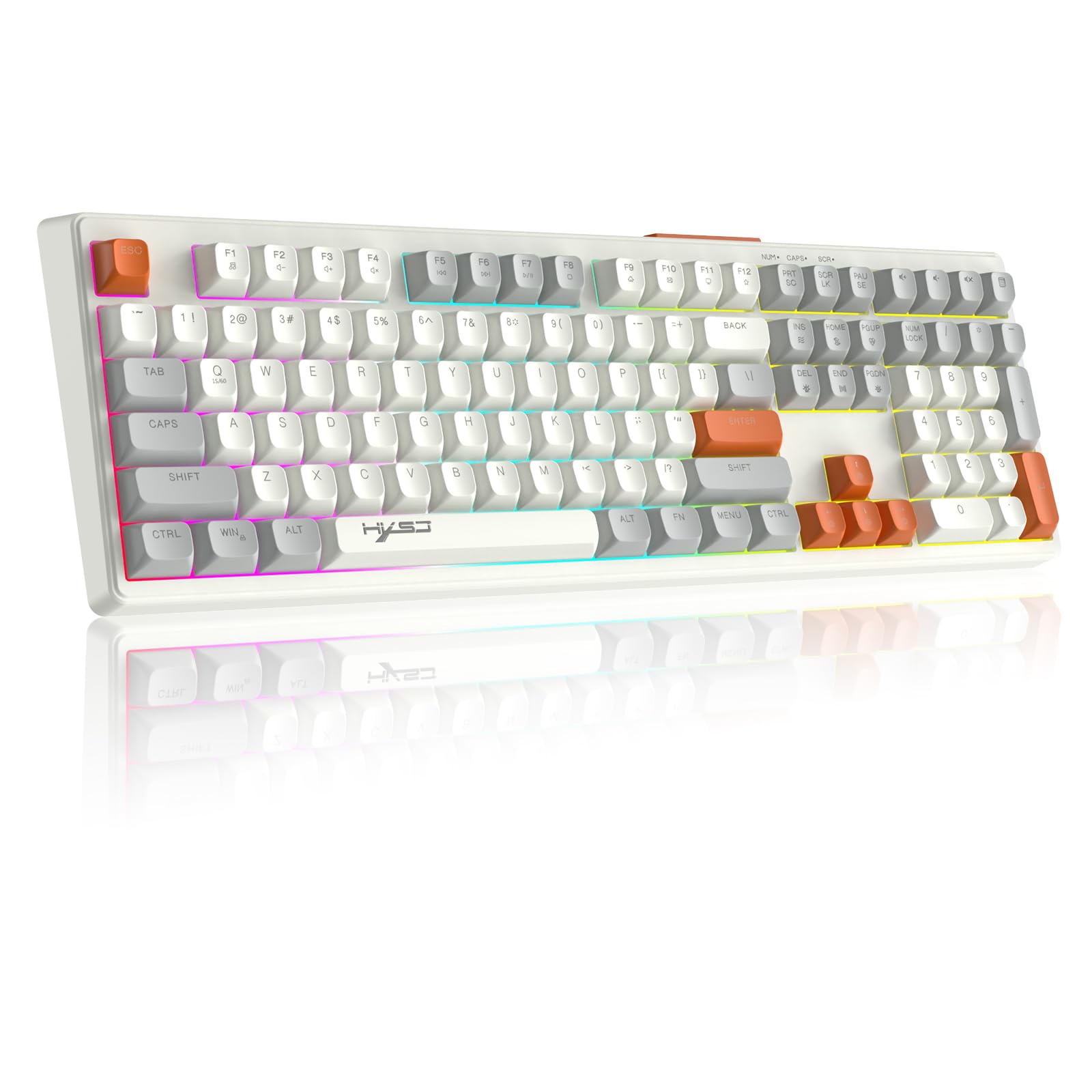 V300 108 Wired Gaming Keyboard QWERTY RGB Rainbow Backlit Light up ...