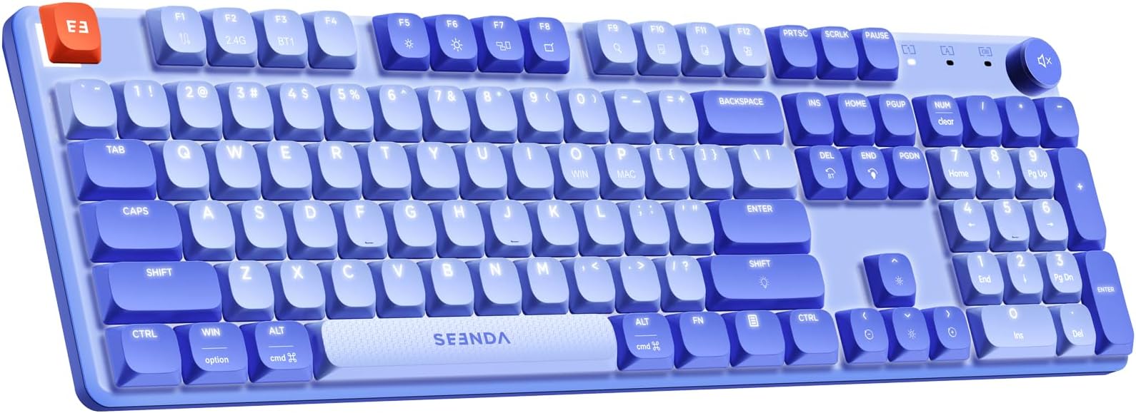 Amazon.com: seenda Wireless Mechanical Blue Colorful Keyboard, Tactile ...