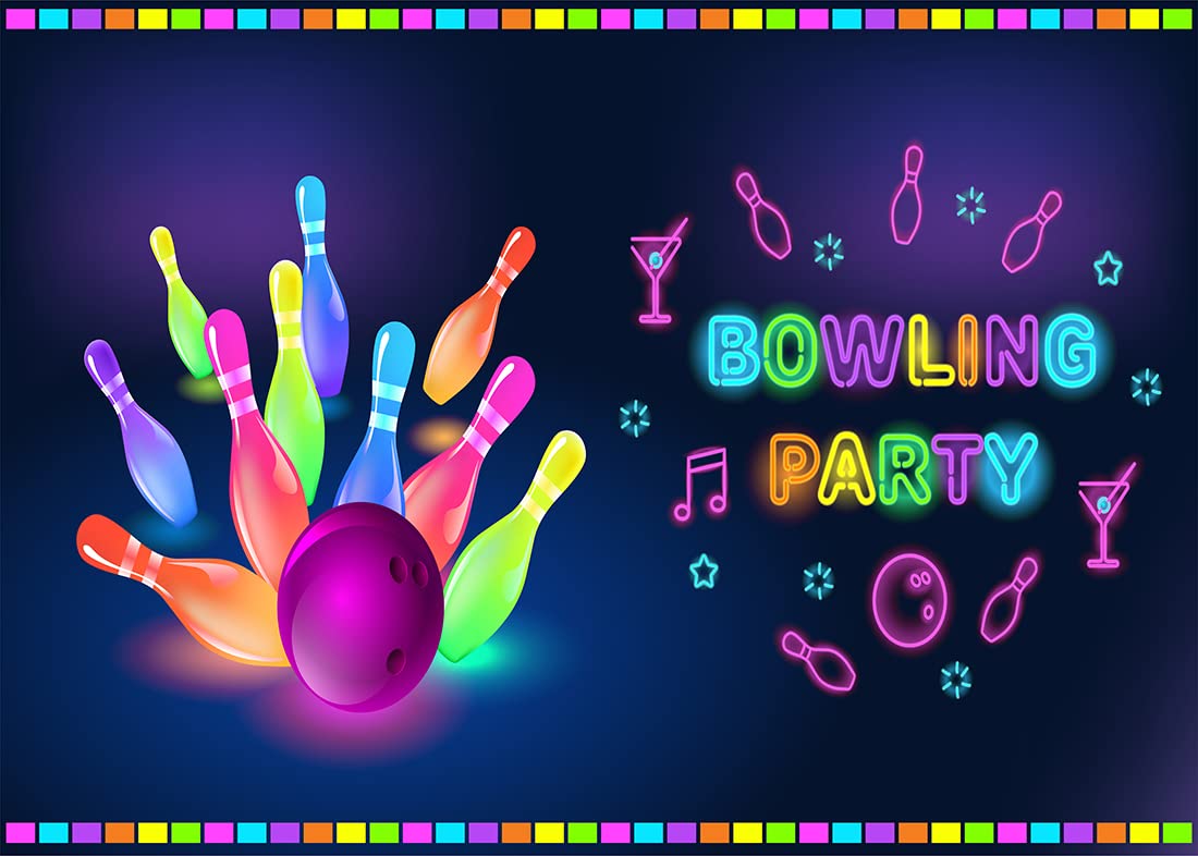 Amazon.com : BELECO 5x3ft Fabric Bowling Party Backdrop for Photoshoot ...