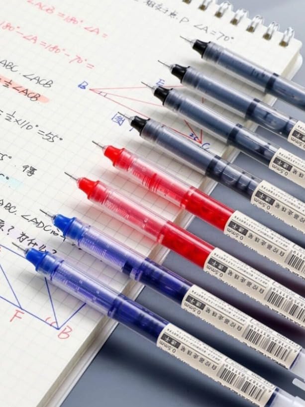 ARROLLIANT Fine Roller Gel Pen 0.5mm Large Capacity Red Color Ink ...