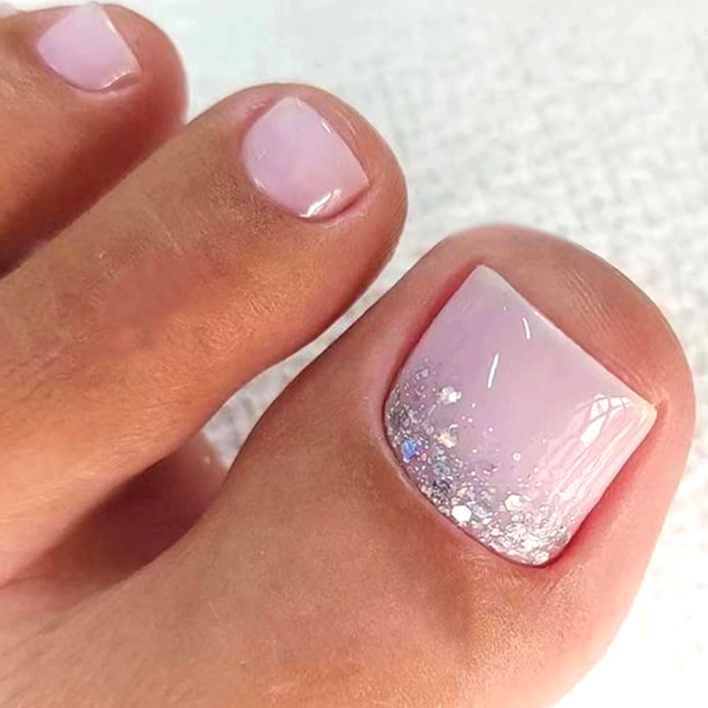 Amazon.com: WAFOLOZE Press on Toenails Fake Toe Nails,Short Toe Nail ...