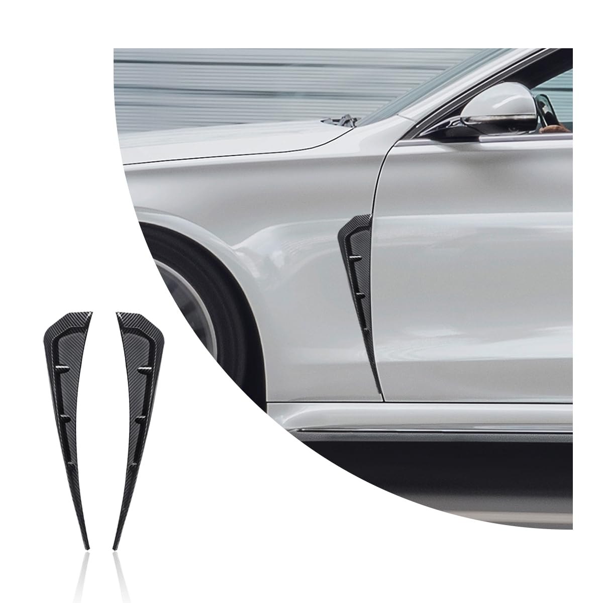 Amazon.com: povtii 2PCS Car Fender Side Vents, Carbon Fiber Spoiler ...