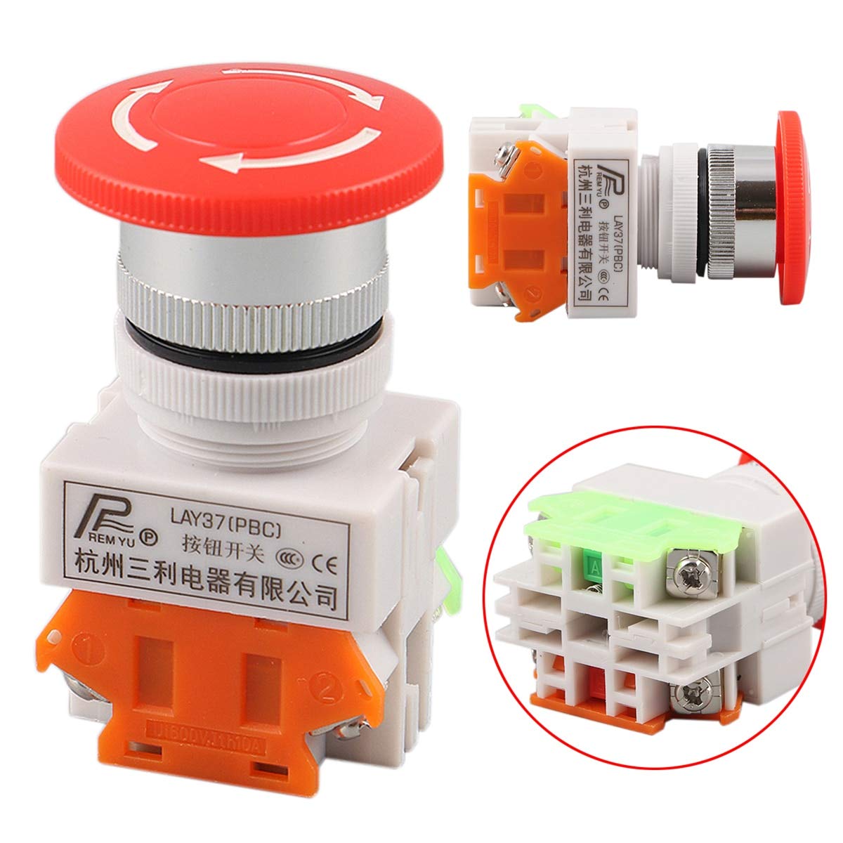 Buy 4 Button Switch - Red Sign Mushroom Emergency Stop Push Button ...