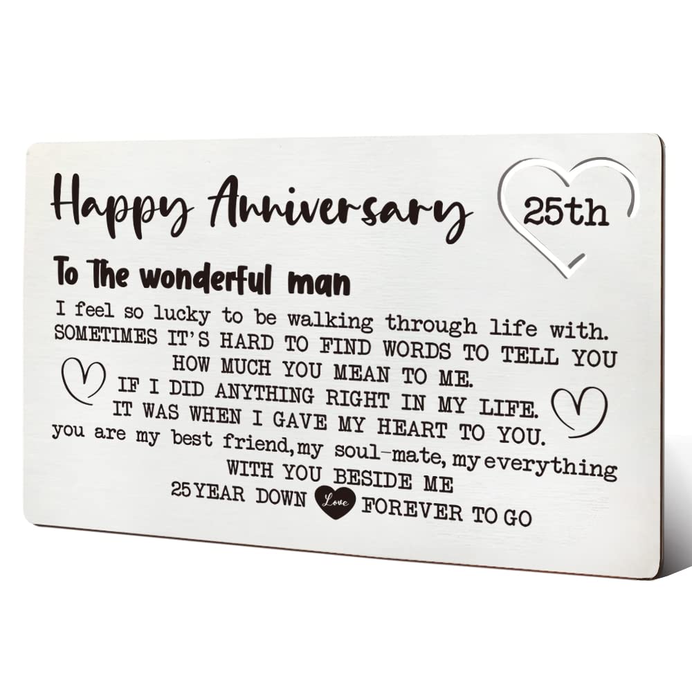 Amazon.com : THRXOBN 25th Anniversary Card Gifts for Him, Husband ...