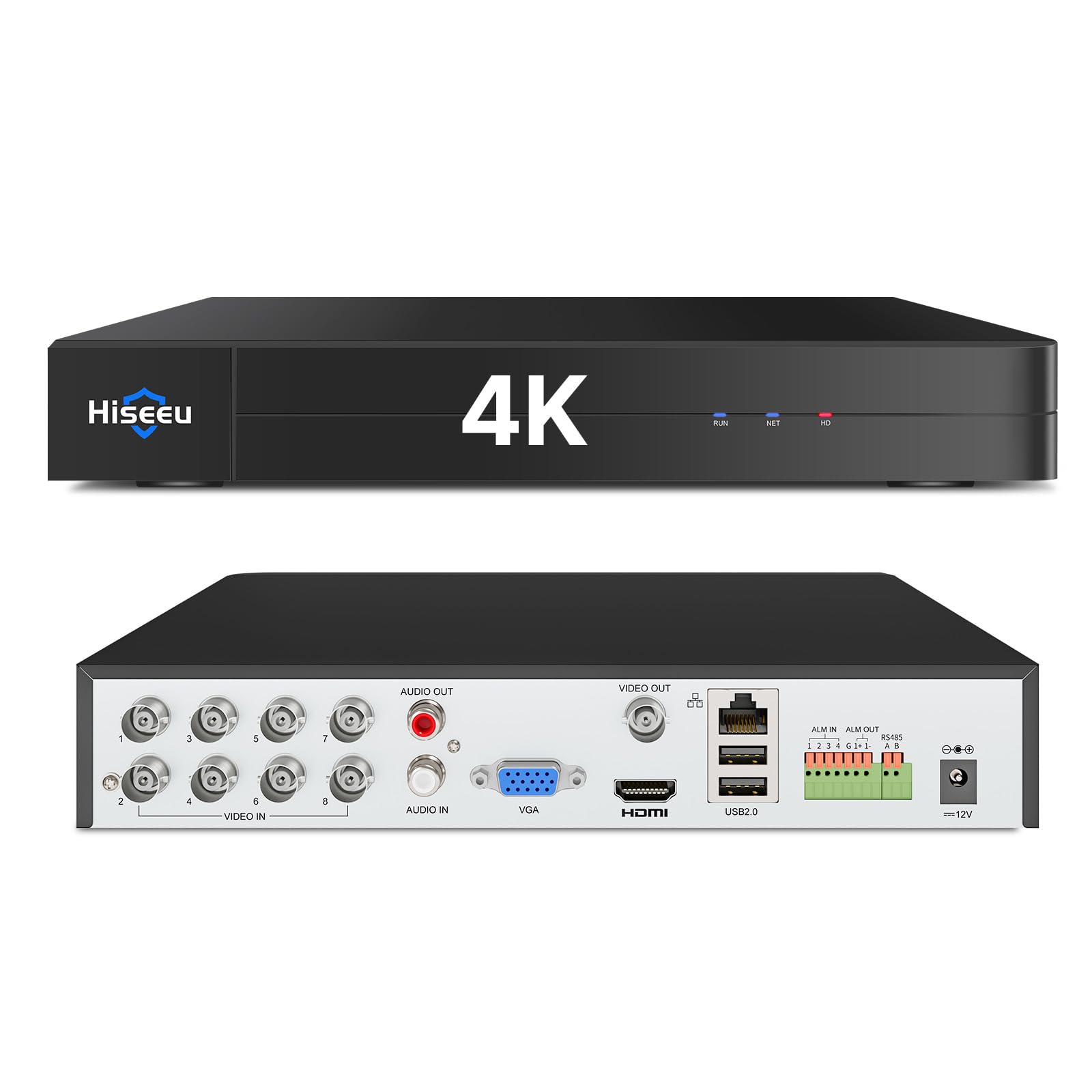 Amazon.com : Hiseeu 4K 8 Channel DVR Security Digital Video Recorder ...