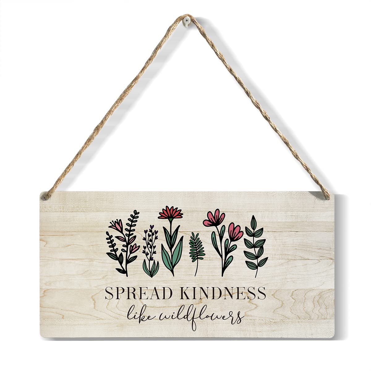 Amazon.com: Spread Kindness Like Wildflowers Wooden Hanging Sign ...