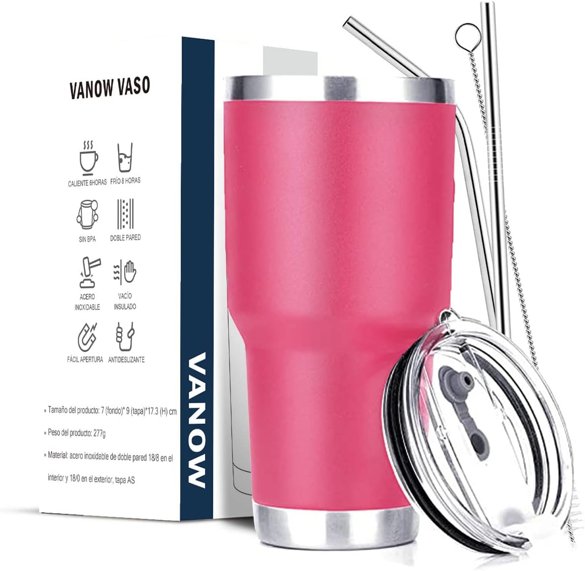 Vaso Térmico de Acero Inoxidable, Easytao Taza Termica Frio y Caliente para Cafe con Tapa y ...