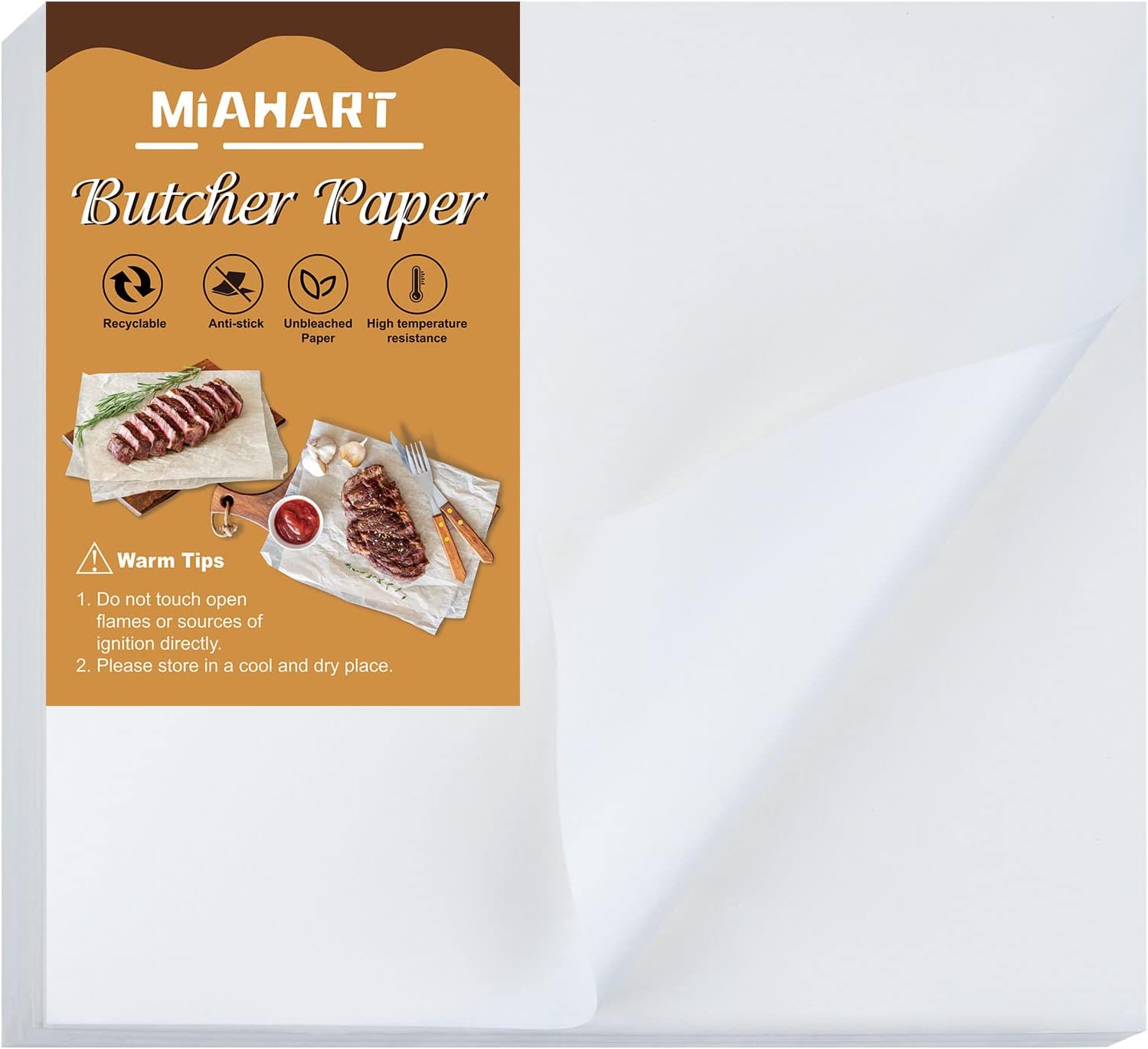 Amazon.com: MIAHART 60 Pieces White Butcher Paper, 12 x 11 Inch Square ...