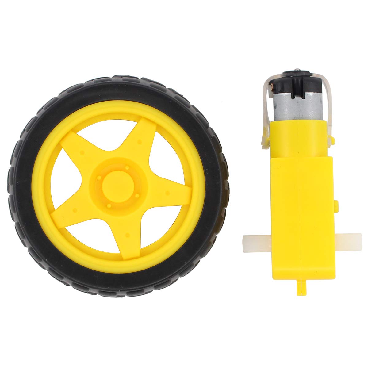 ApplianPar Dual Shaft Gearbox Gear Motor with Plastic Tire Wheel for ...
