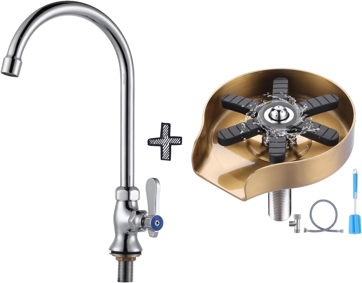 iVIGA Kitchen Sink Faucet and Bottle Cleaner Glass Rinser Set - Amazon.com