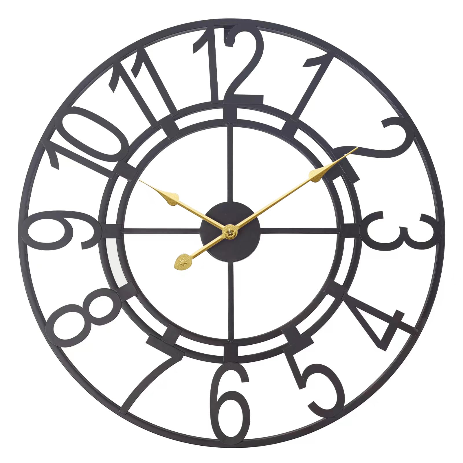 24 Inch Large Wall Clock, Silent Non-ticking Battery Operated Wall ...