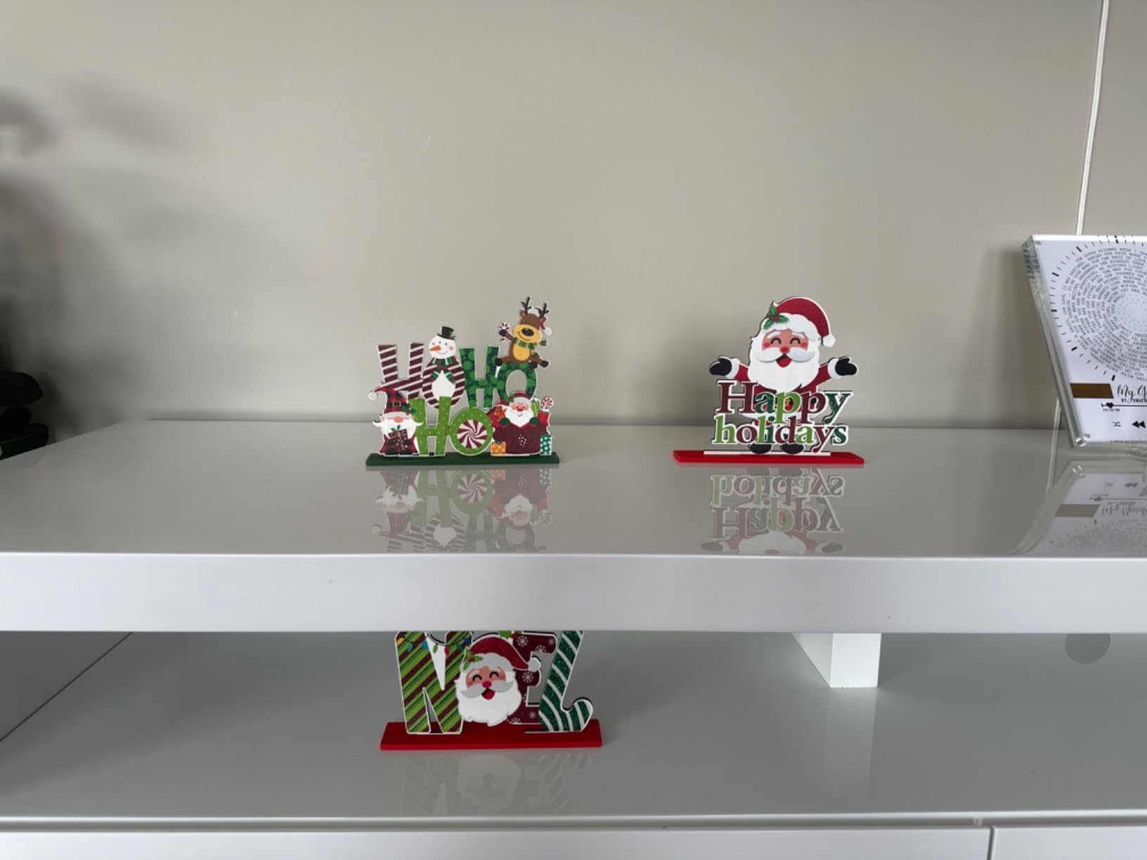 Amazon.com: 6 Pieces Christmas Table Decorations Wooden Snowman Santa ...