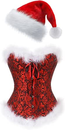 Amazon.com: Oyolan Women's Sexy Christmas Lingerie Corset Top Mrs ...