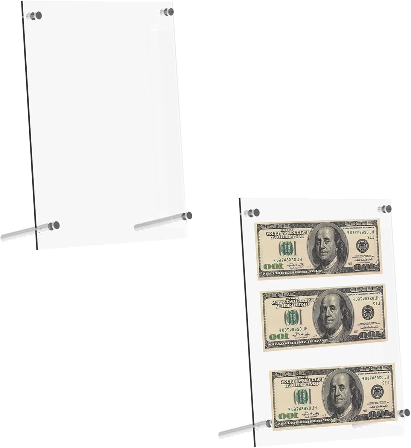 Amazon.com : 2 PCS Acrylic Dollar Bill Display Case Clear Dollar Bill ...