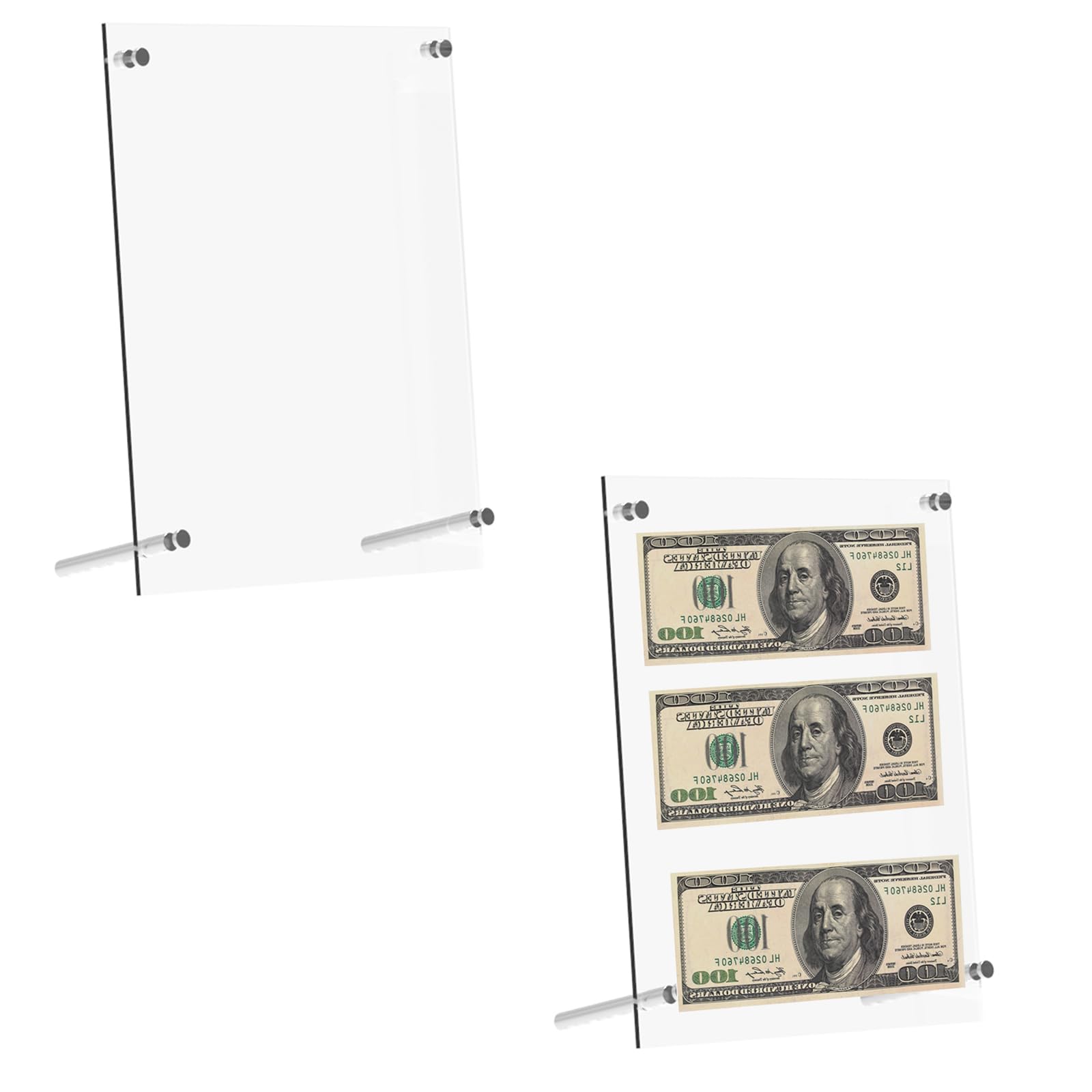 Snapklik.com : 2 PCS Acrylic Dollar Bill Display Case Clear Dollar Bill ...