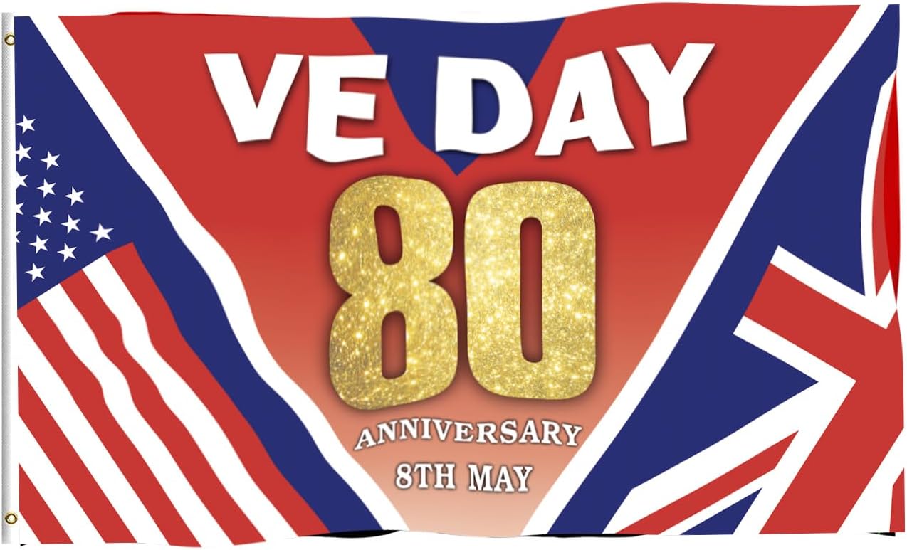 Amazon.com: 2025 VE Day Flag,80th Victory Celebration Bunting ...