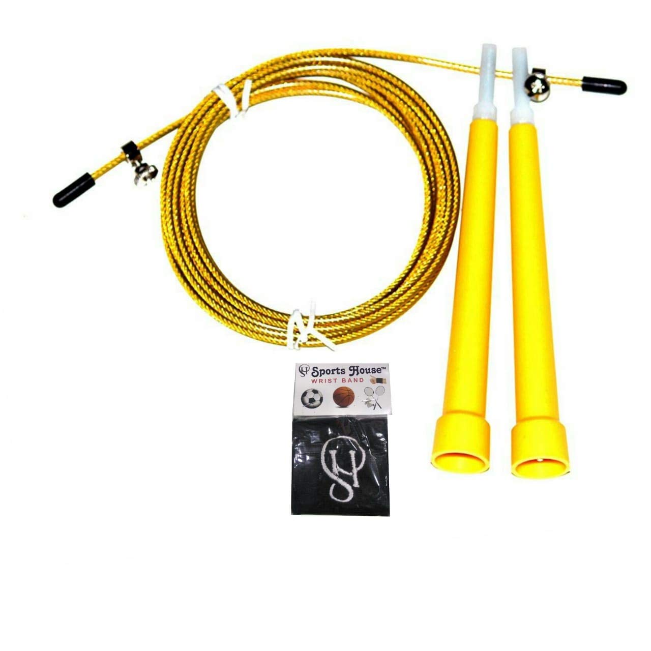 Buy Konex Jump Rope for skipping Yellow Colour with Sports House Wrist ...
