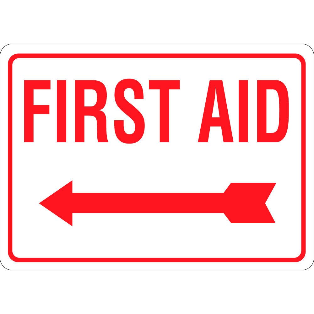 Buy First Aid Sign with Left Arrow OSHA Label Vinyl Decal Sticker Kit ...