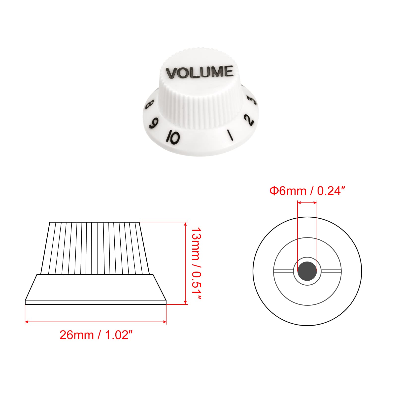 Snapklik.com : MECCANIXITY Speed Control Knobs 6mm ID 2 Volume 2 Tone ...