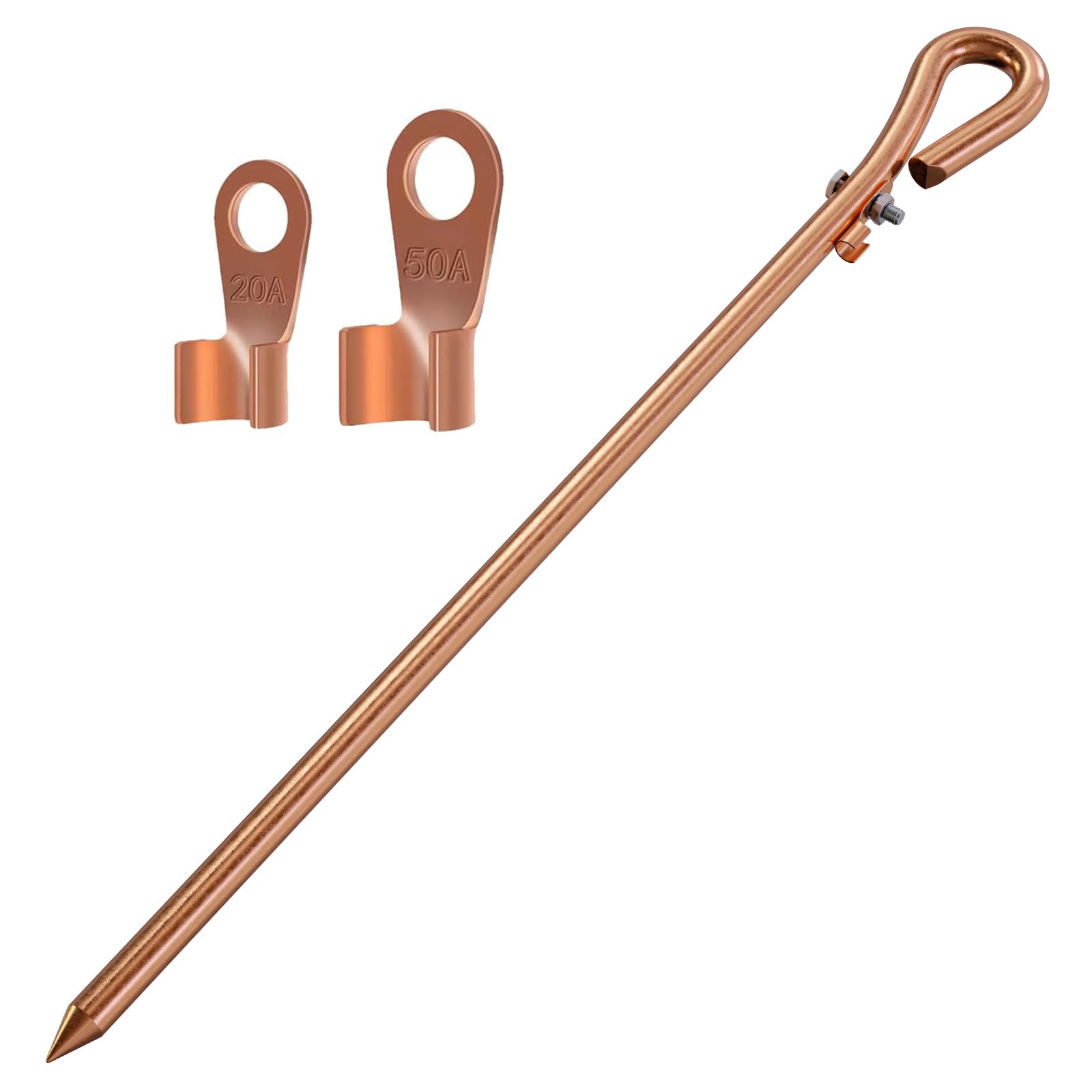 Amazon.com : Portable Grounding Rod,Grounding Pin with Ground Wire Lug ...
