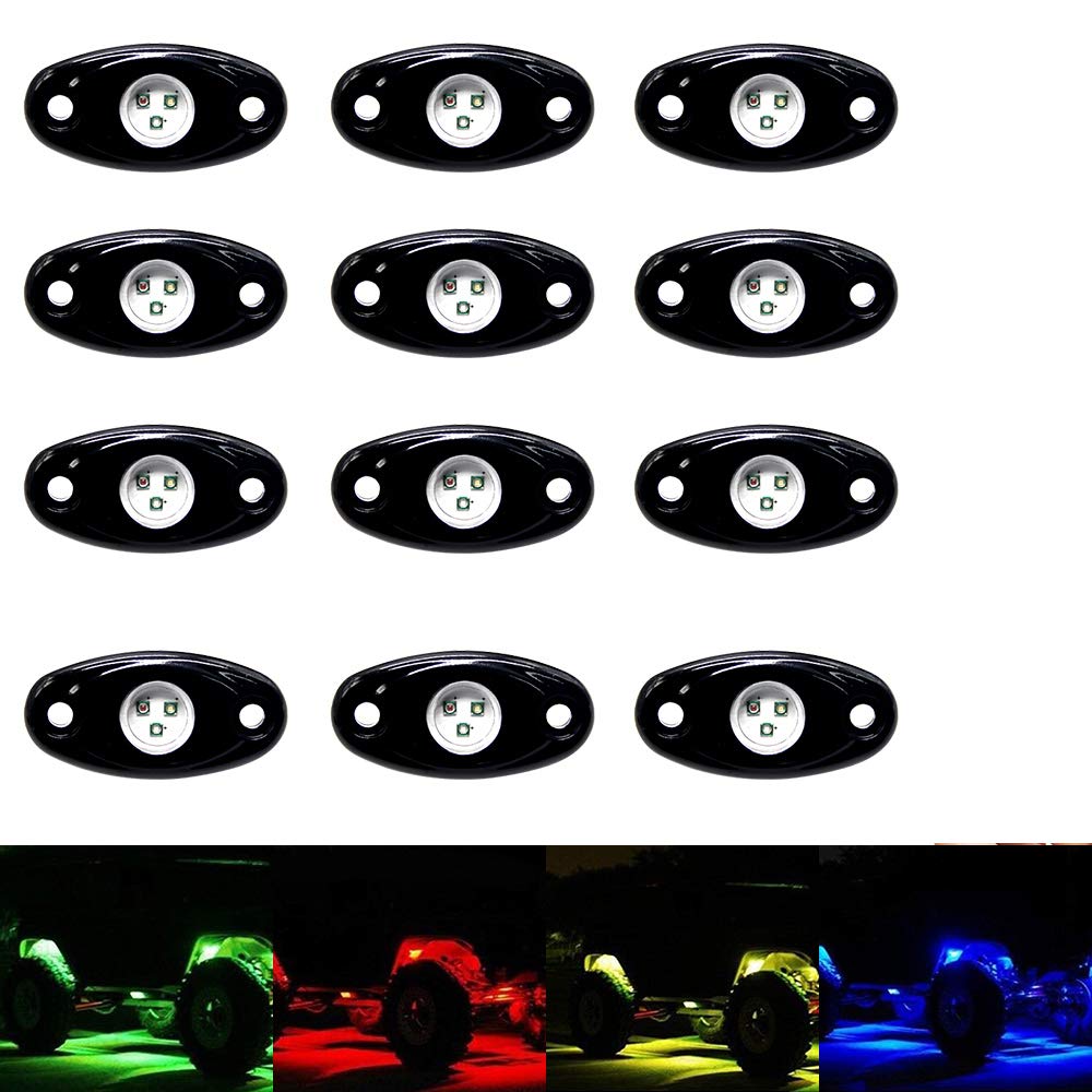 Buy OPP ULITE RGB Led Rock Lights 12Pods, APP Control Rock Light Kit ...