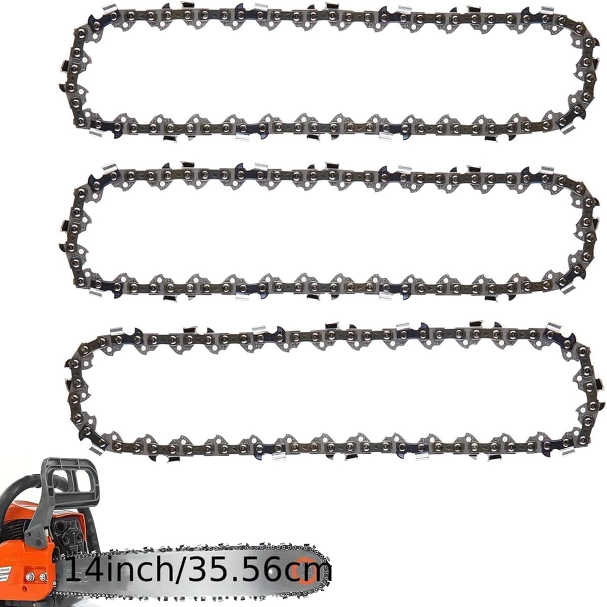 Amazon.com: 3 Pack 14 Inch Chainsaw Chain 52 Drive Links 050" Gauge 3/8 ...
