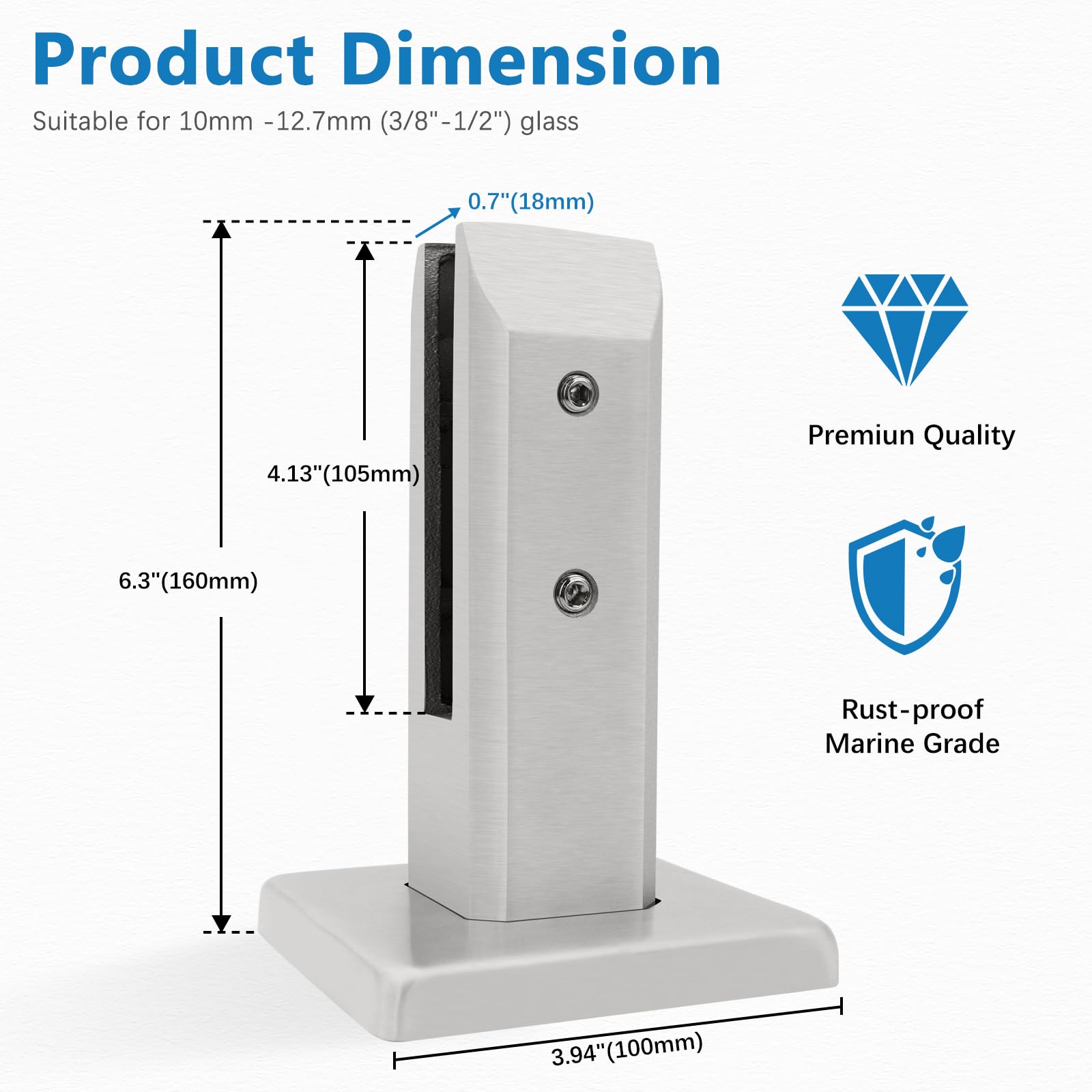 Snapklik.com : LukLoy 2.11lb Heavy Duty 2205 Stainless Steel Glass Pool ...