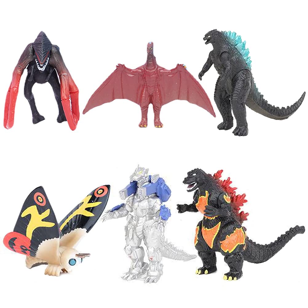 Buy Godzilla Mini Figures, 6PCS Godzilla Cake Toppers, King of Monsters ...
