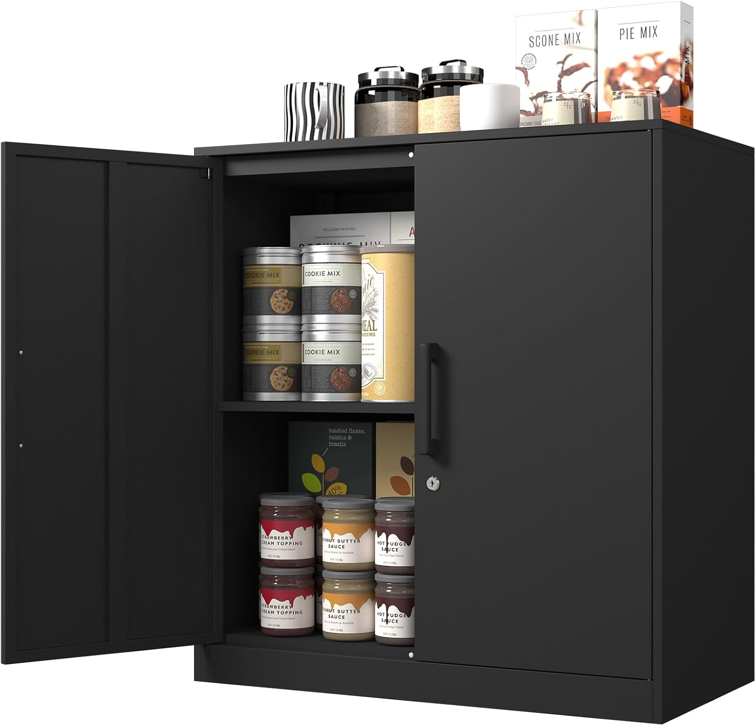 Amazon.com: IRONFFICE Metal Wall Cabinet,Wall Storage Cabinet with 2 ...