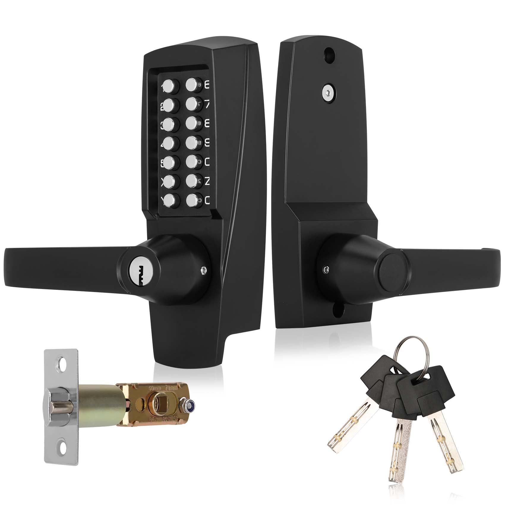 New Upgrade Mechanical Door Lock with Handle，Mechanical Push Button ...