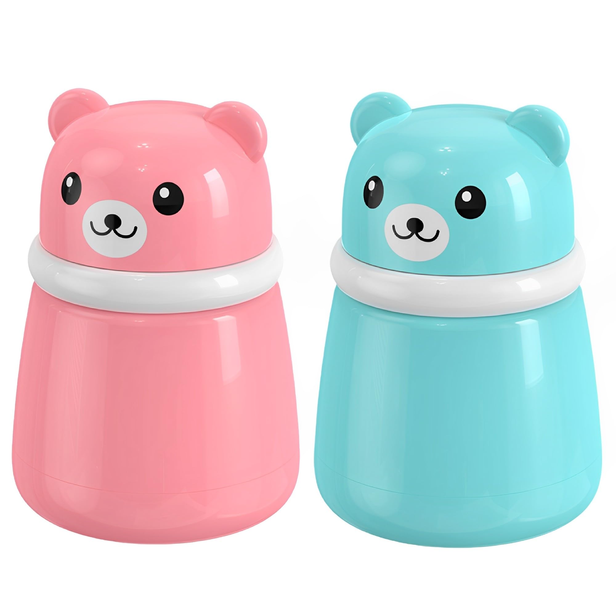 Baby Powder Puff and Container 2pcs, Cartoon Bear Body Talcum Powder ...