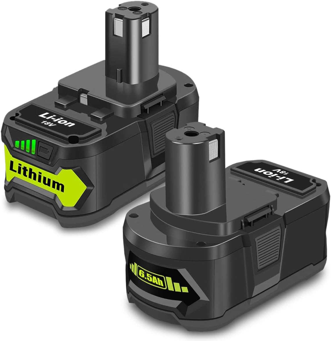Amazon.com: 2 Pack 18V 6.5Ah High Capacity Battery for Ryobi 18V ...