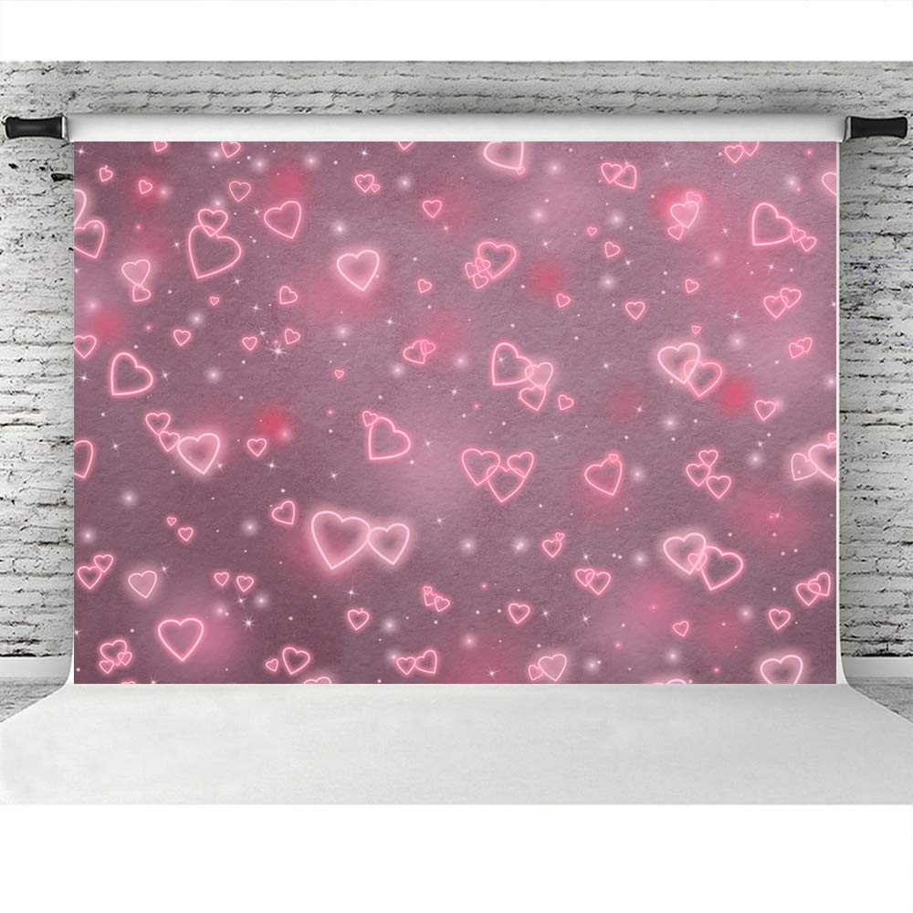 Buy Lofaris Pink Love Heart Early 2000s Backdrop 80s 90s Retro Kids ...