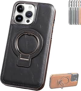 Amazon.com: ACE4U Luxury Leather Invisible Stand for iPhone Case, Transmitg Leather Case with ...