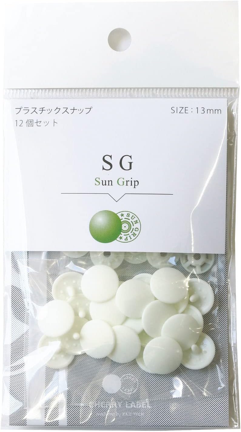 Amazon.co.jp: 日本紐釦貿易(Nippon Chuko) SUN GRIP サングリップ プラスチックスナップ 13mm 12組入 ...