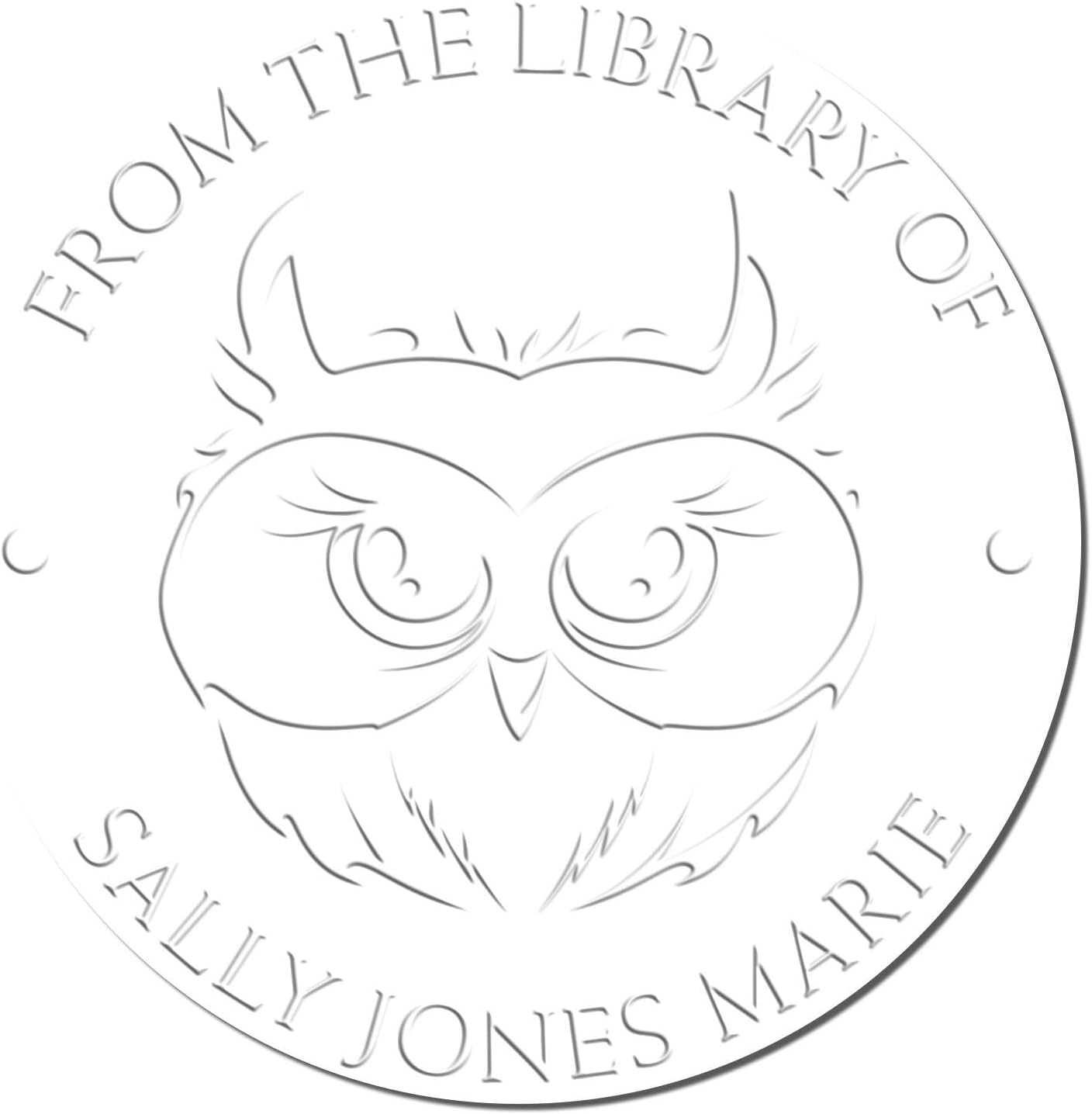 Amazon.com: Customized Bookplate Embossing Stamp, Hybrid Beautiful Owl ...
