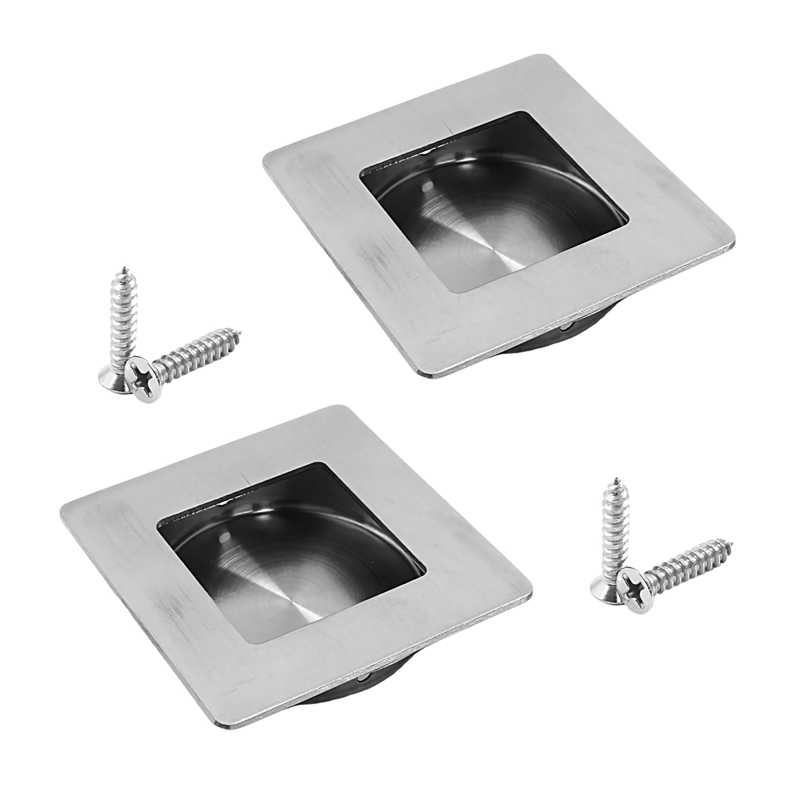 Waziaqoc 2 Packs Square Sliding Door Pulls, Stainless Steel Recessed ...