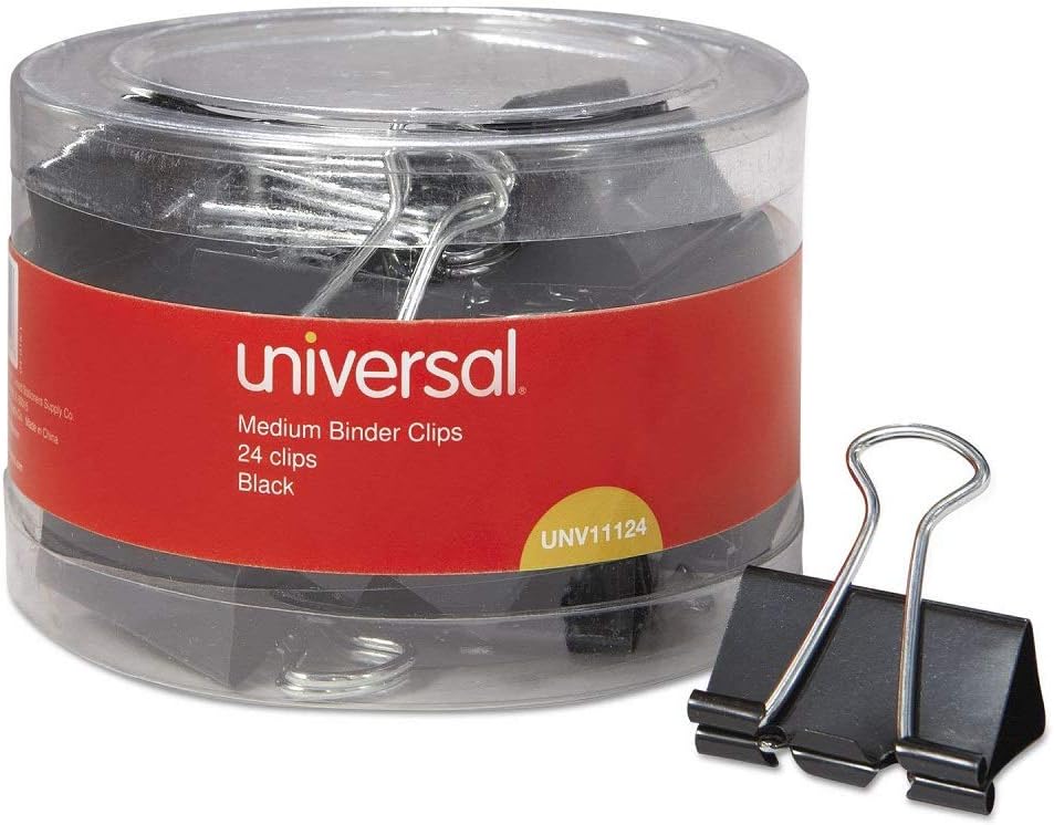 Universal - UNV11124 11124 Clipes de fichário médio, capacidade de 1,5 ...