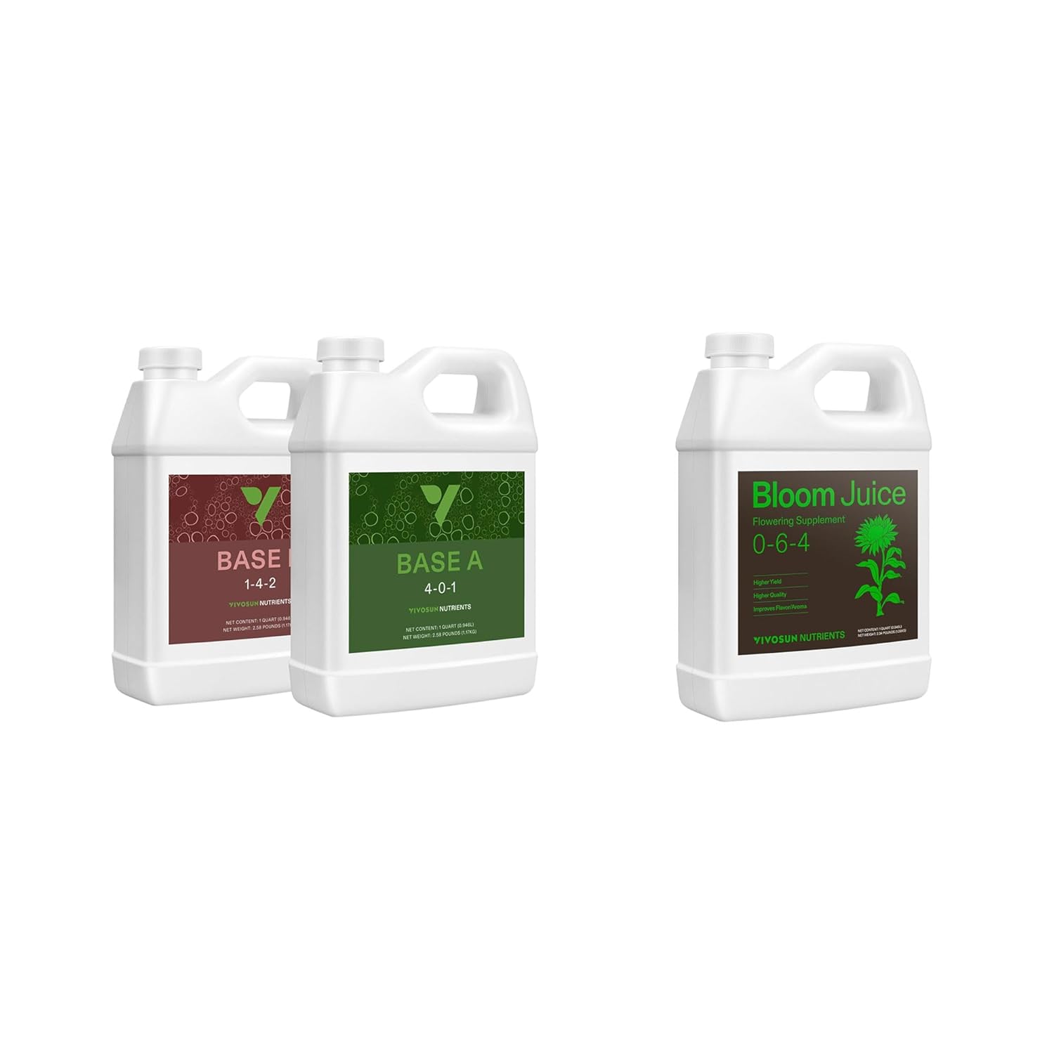 Amazon.com : VIVOSUN Plant Food Nutrients Base A(4-0-1) & B(1-4-2 ...