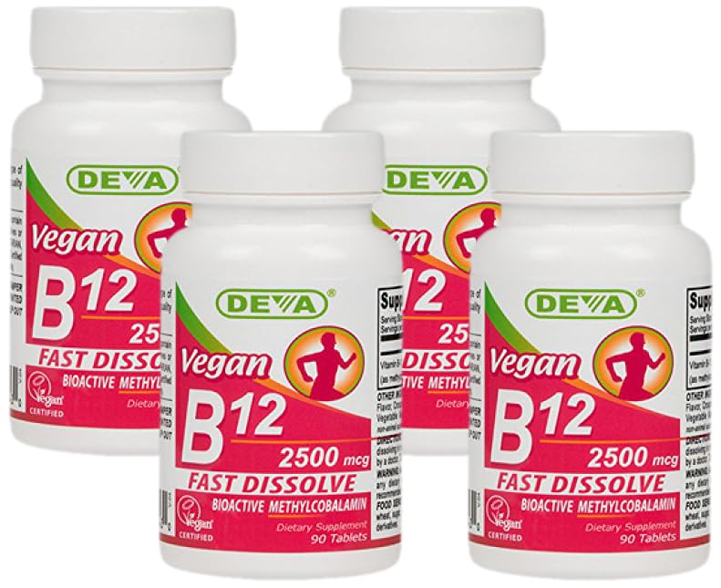 Amazon.com: Deva Nutrition Vegan Sublingual Fast Dissolve B-12 Tablets ...