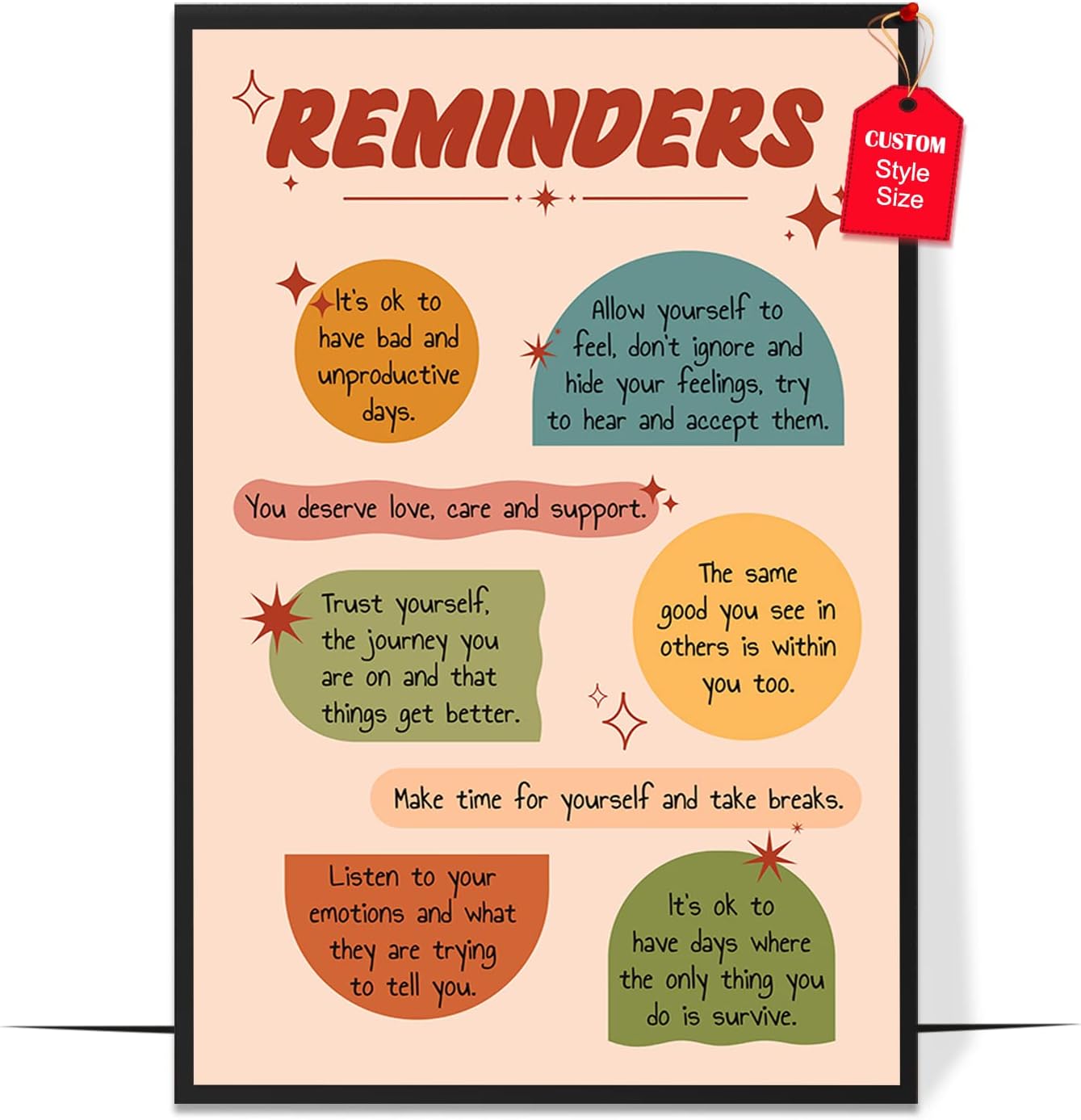 Buy LOLUIS Self Affirmation Poster, Mental Health Poster for Classroom ...