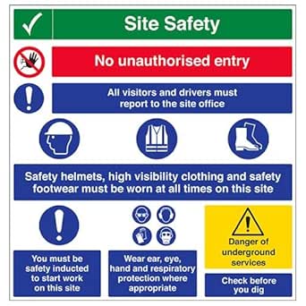 Vsafety Multi Hazard Site Safety Think Safety Warning Sign - 775mm x ...