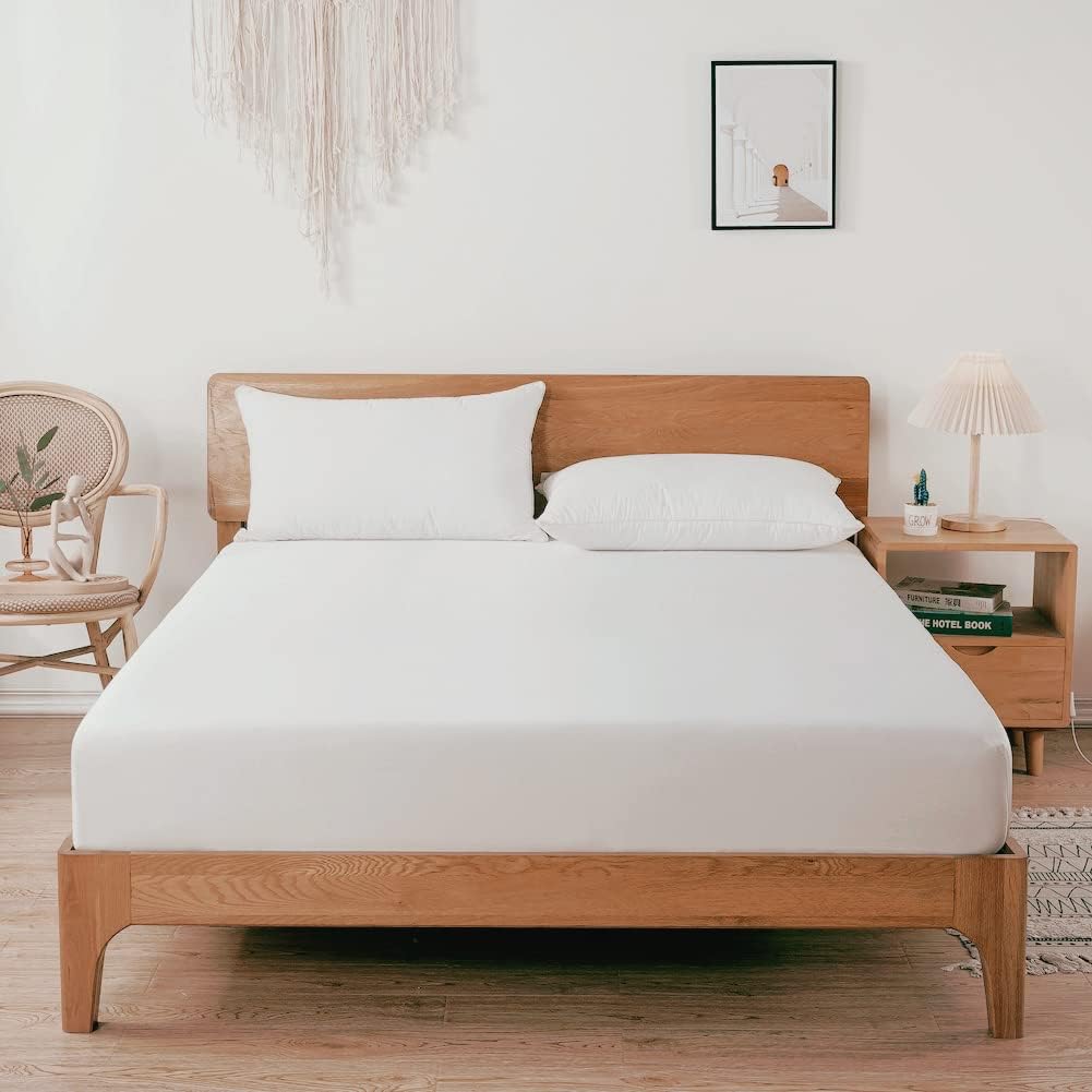 100% Bamboo Bed Linen - Luxury Fitted Sheet - Super King Size (Natural ...