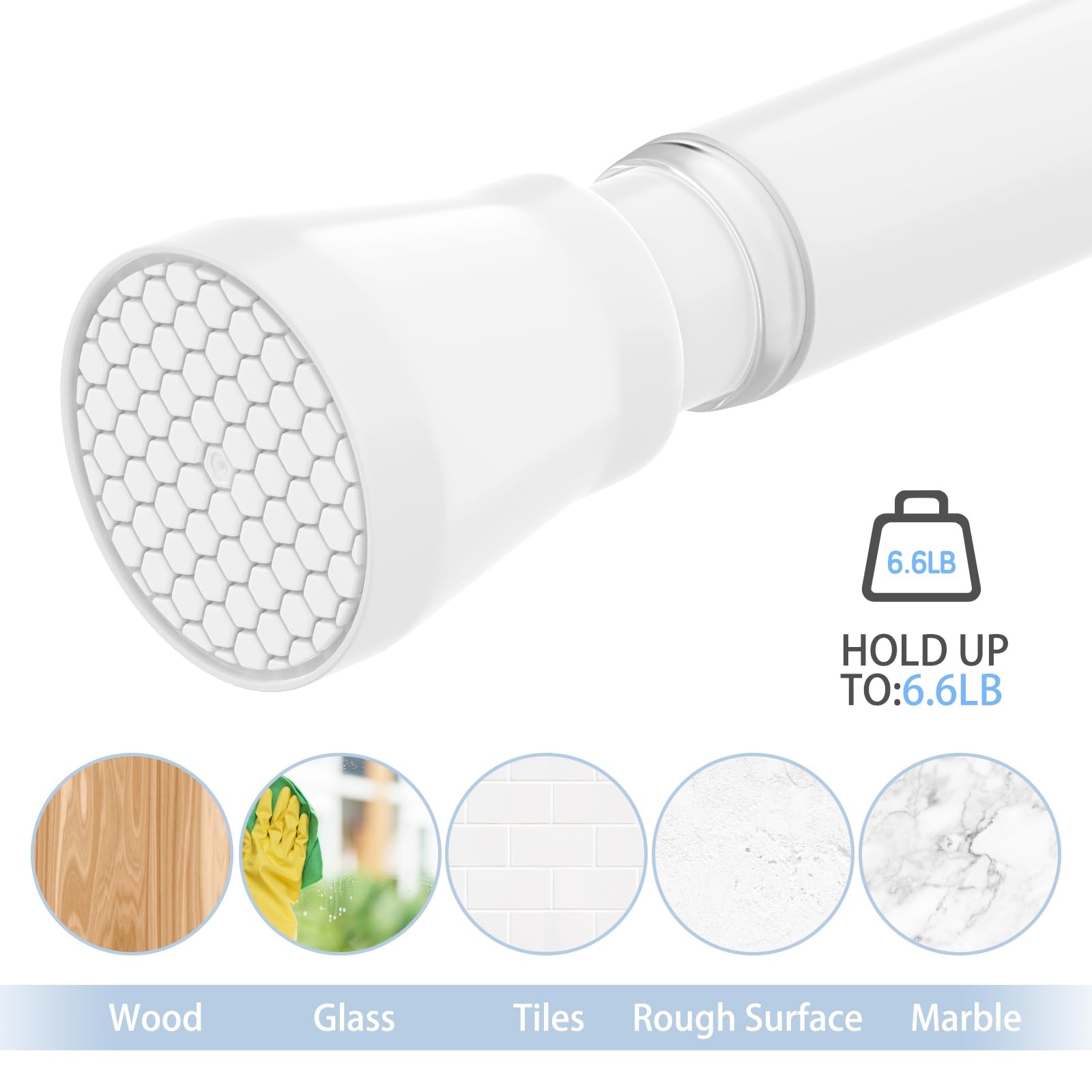 Snapklik.com : 2PCS Tension Curtain Rod 16-26 Inch, 7/8" Diameter ...