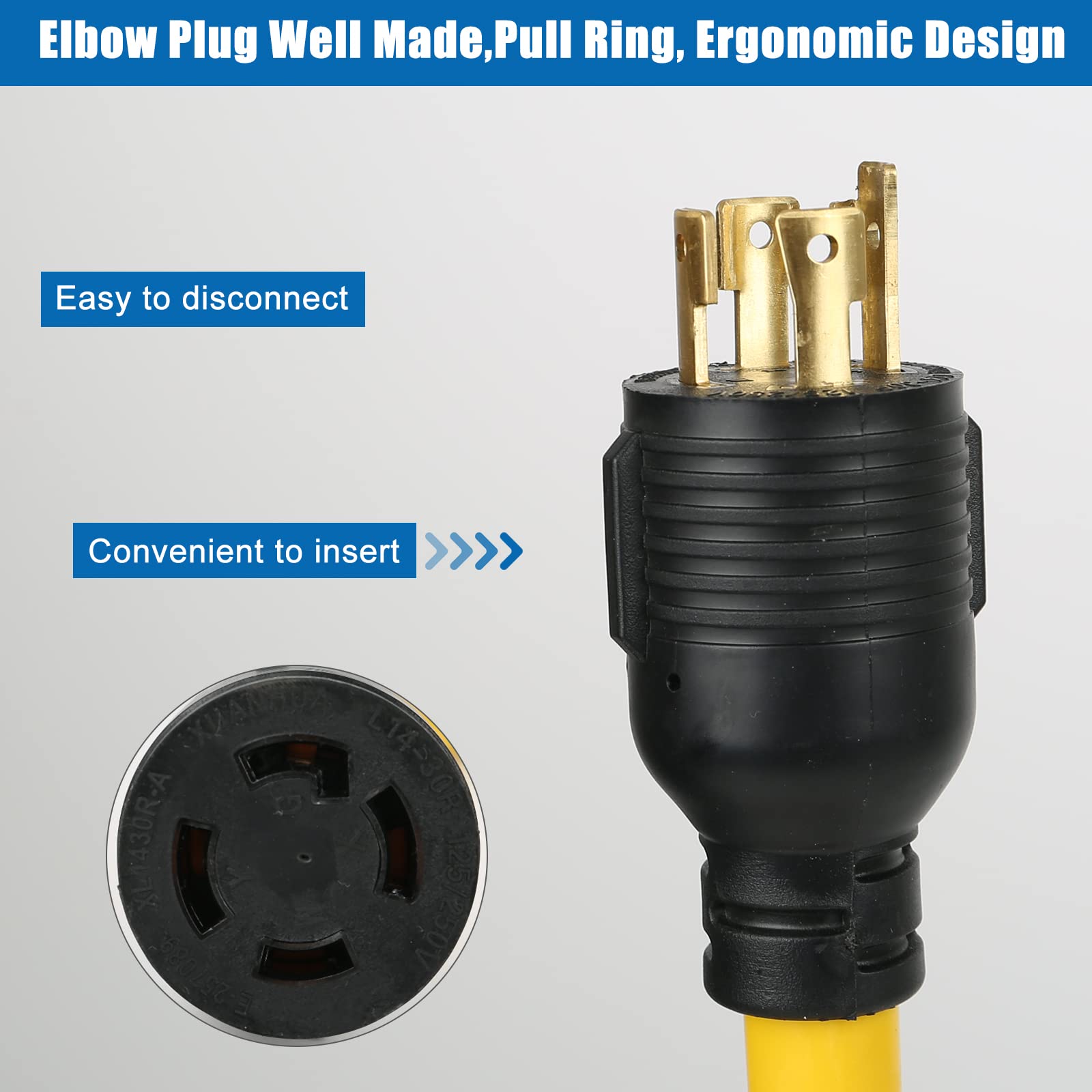 Snapklik.com : 3FT NEMA L14-30 Generator Splitter Y Adapter Cord, L14 ...