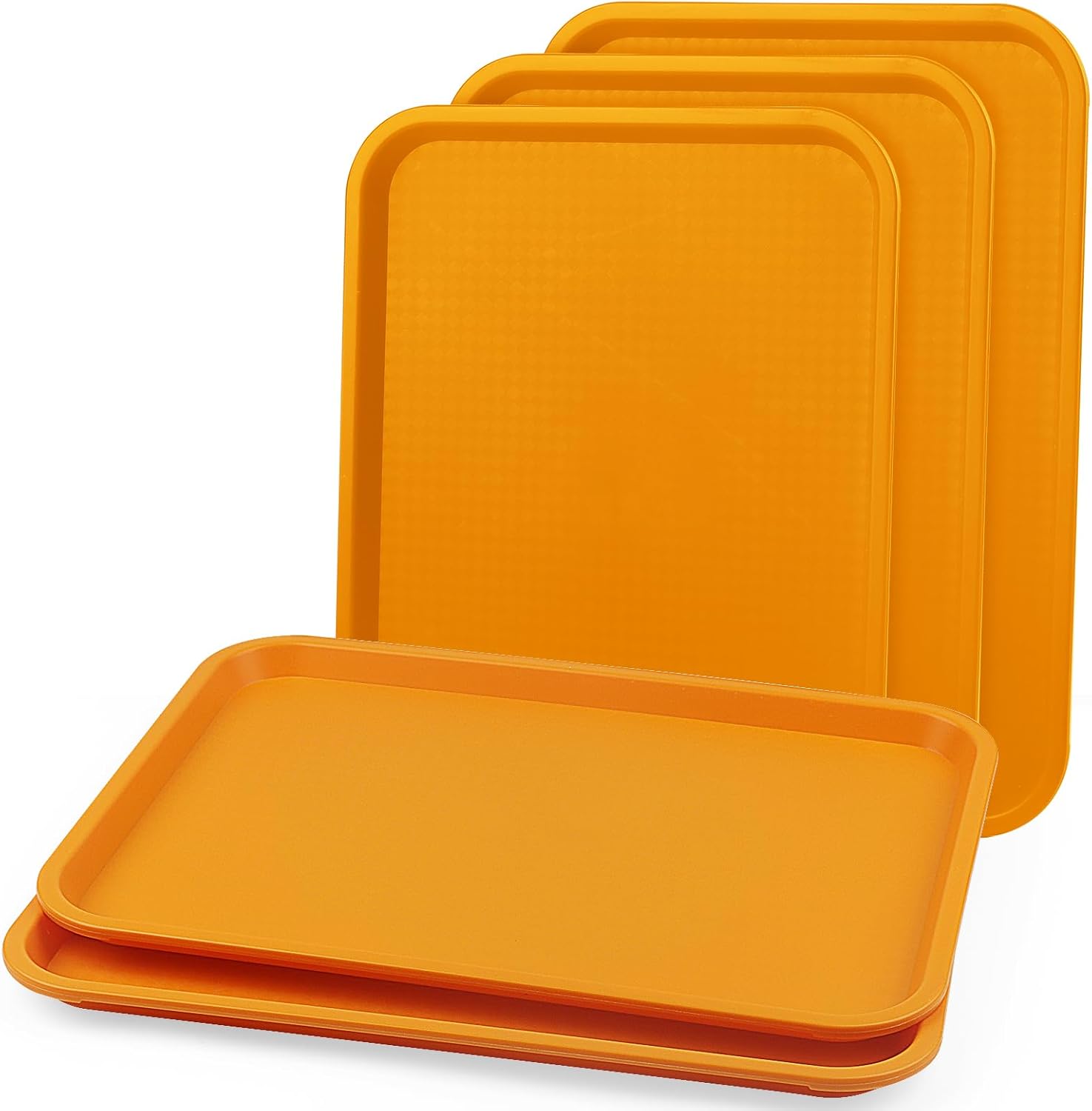 LEXININ 5 Pack Plastic Fast Food Trays, 41 x 30cm Yellow Rectangle ...