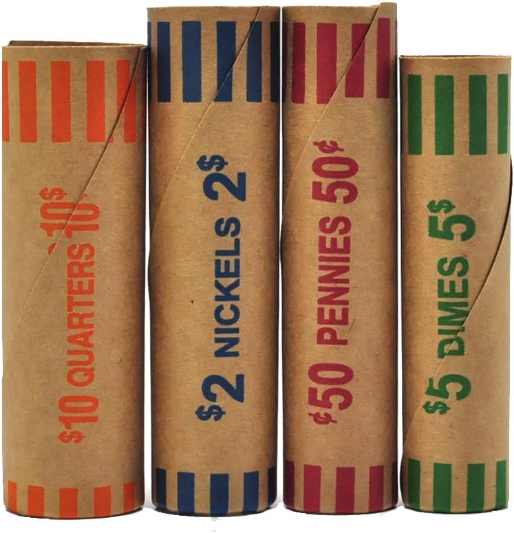 128 Pcs Coin Rollers Canadian Assorted Coin Wrappers, Preformed Coin ...