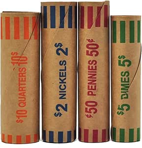 128 Pcs Coin Rollers Canadian Assorted Coin Wrappers, Preformed Coin ...
