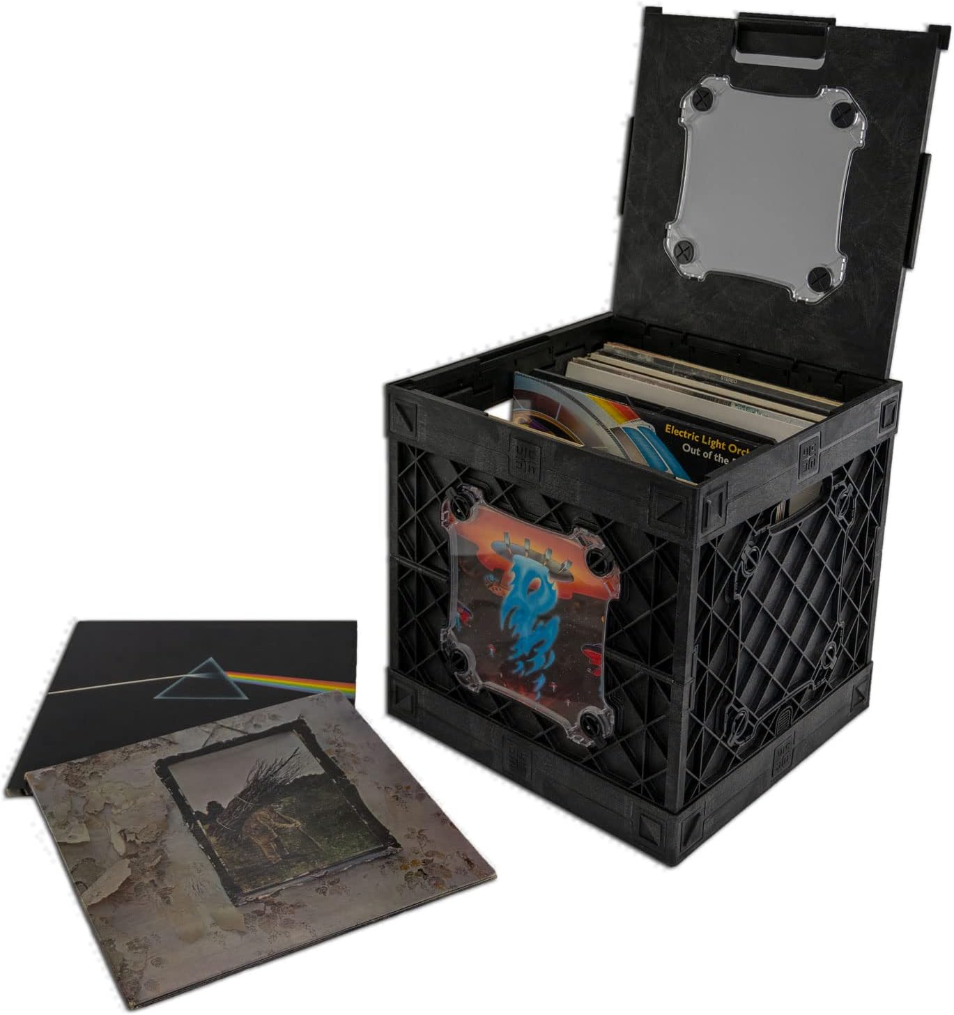 Amazon.com: Vinyl Record Storage Box for up to 50+ 12-Inch Albums ...