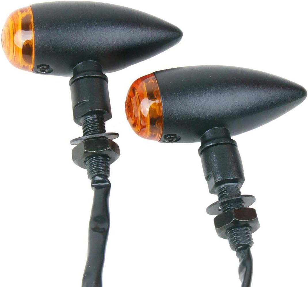 Amazon.com: MotorToGo Black Bullet Motorcycle LED Turn Signal ...